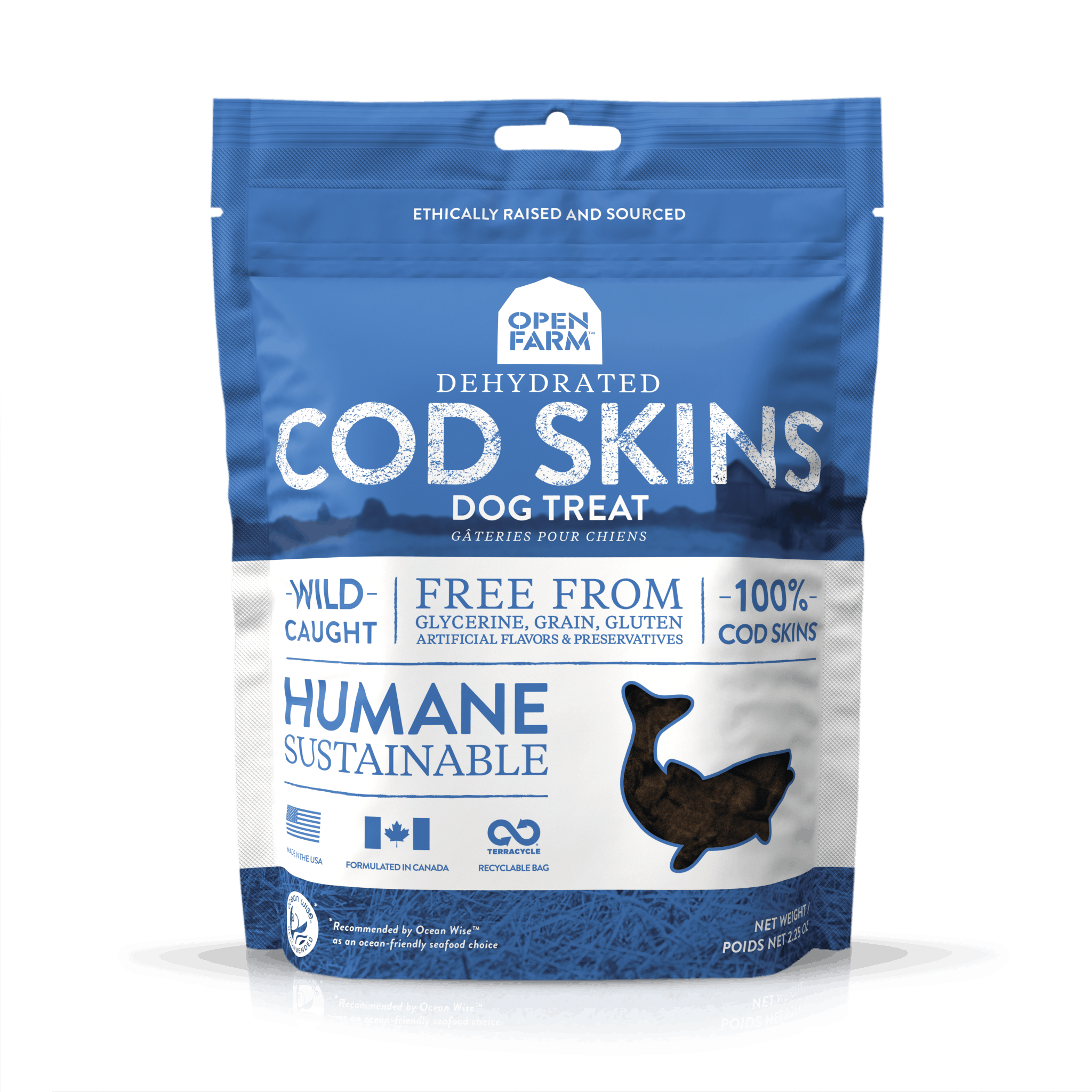 Open Farm Dehydrated Cod Skins Treat - Whistle Stop Pet Shop